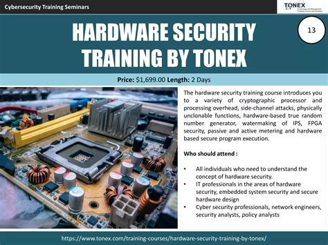 Cybersecurity Training Seminars 44 Courses Tonex Training Pptx