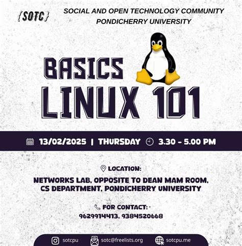 Linux101 Foss Glug Learnlinux Opensource Sotc Social And Open Technology Community