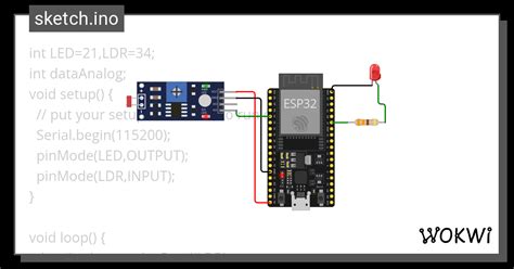 TUGAS 2 SENSOR CAHAYA Wokwi ESP32 STM32 Arduino Simulator