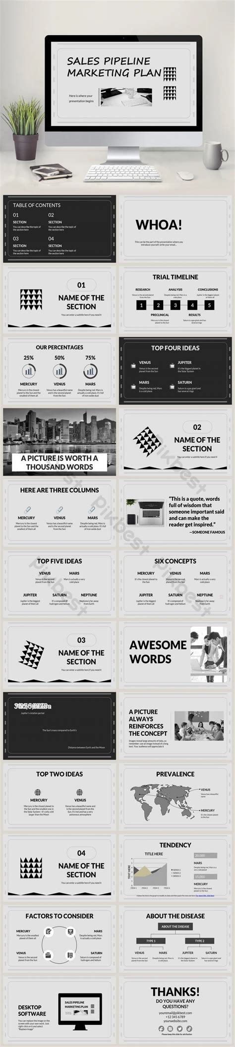 Sales Pipeline Marketing Plan Black Powerpoint Ppt Template Free Download Pikbest