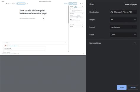 How To Add Click To Print Button On Elementor Page In Seconds Element Pack Pro