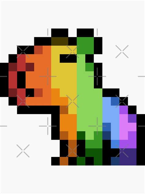 Smol Pixel Capybara Rainbow Sticker For Sale By Tofupixel Redbubble