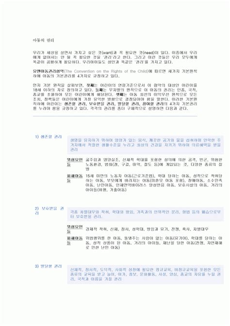 아동의 권리 레포트