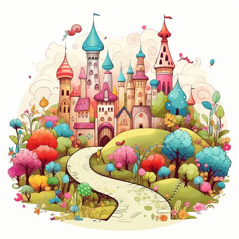 Premium Vector Tale Fairytale Magic Fairy Fantasy Scenery Scene Tower