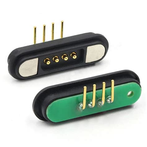 Spring Loaded Header Male Female 4 Pin Right Angle Through Hole 5a 12v Dc Waterproof Magnetic