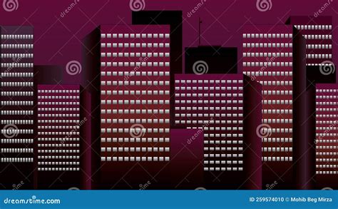 Flat 2d Explainer Animation Illustration Of The Moon With City Lights