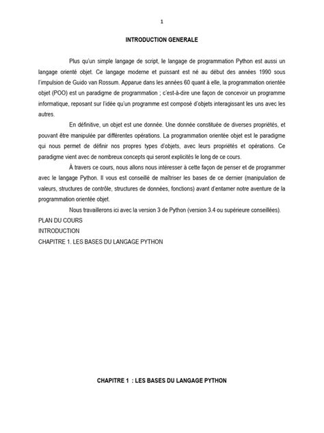 Introduction à La Programmation Python Pdf Python Langage De
