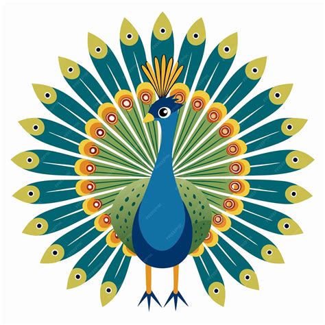 Peacock Illustration Vector Premium Ai Generated Vector