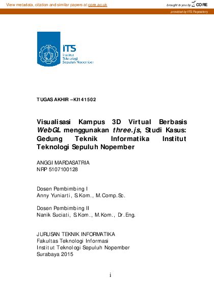 pdf visualisasi kampus 3d virtual berbasis webgl menggunakan three js
