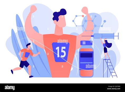 Nurse With Syringe Doing A Doping Injection To Champion Athlete Tiny