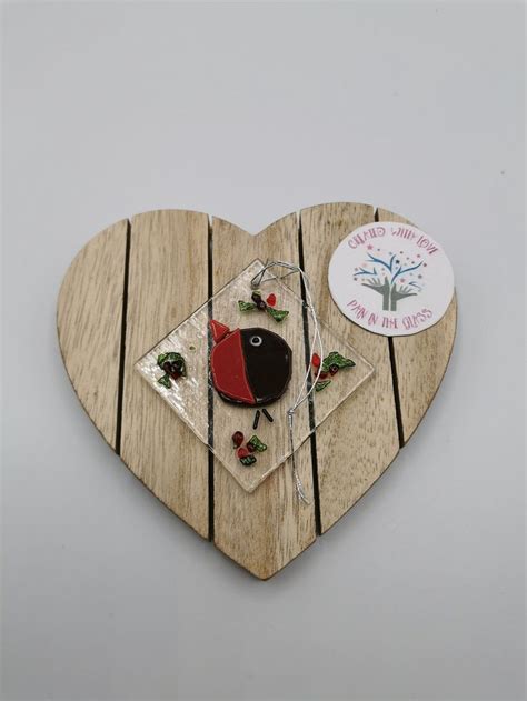 Robin Fused Glass Hanging Decoration Cute Robin T Robin Etsy Uk