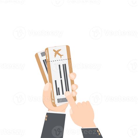 Hand Holding Airplane Ticket And Passport 16378048 Png