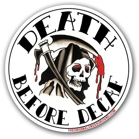 Death Before Decaf Sticker The Original Underground