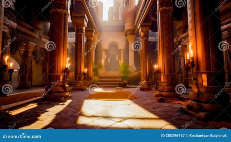 Very Large Building With Lot Of Columns And Lot Of Lights Generative