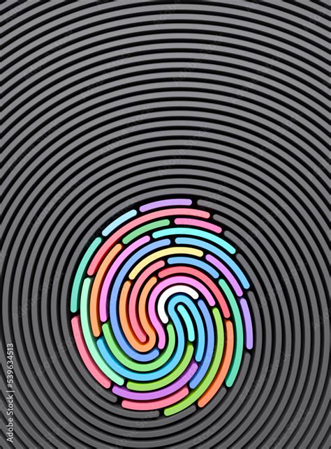 3d Render Vertical Abstract Background Of Stylized Fingerprint Of
