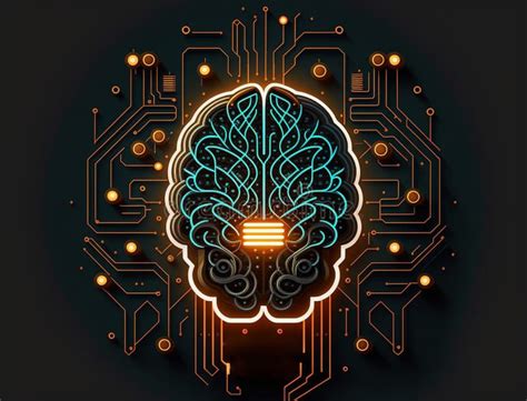 Robotic Human Brain With Detailed Circuits Concept Art Of Artificial