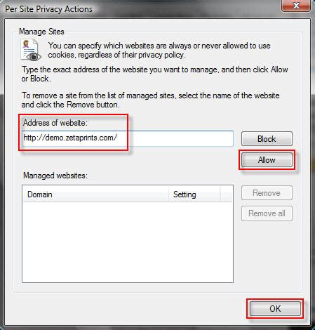 Enable Cookies In Internet Explorer Web Print Help
