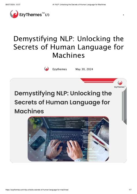 PPT 1 NLP Unlocking The Secrets Of Human Language For Machines PowerPoint Presentation ID