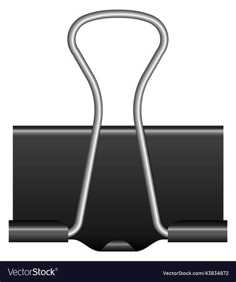 Paper Clamp Mockup Realistic Binder Clip Clasp Vector Image