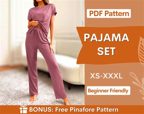 Pajamas Set Pattern Nightwear Pattern For Women Pdf Pyjama Sleepwear