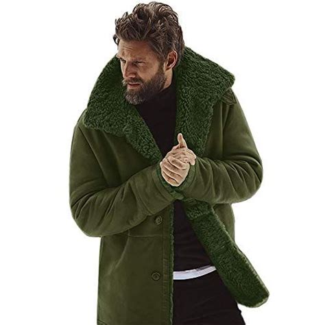 JiaMeng Chaqueta de Piel de Oveja de Invierno Abrigo de Lana cálida con