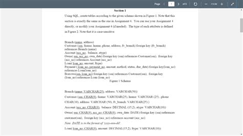 Solved Page Of 5 Zoom Section 1 Using Sql Create