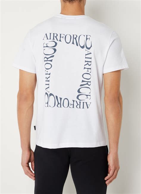 Airforce T Shirt Met Logo En Backprint • Wit • De Bijenkorf