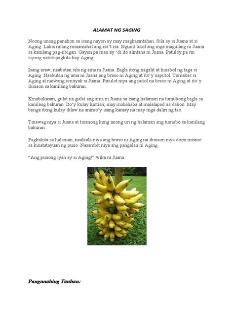 Alamat Ng Saging Pdf