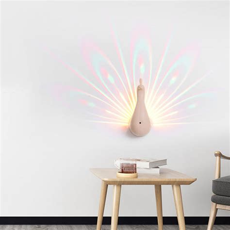 Peacock Led Projector Wall Lights For Bedroom Peachloft