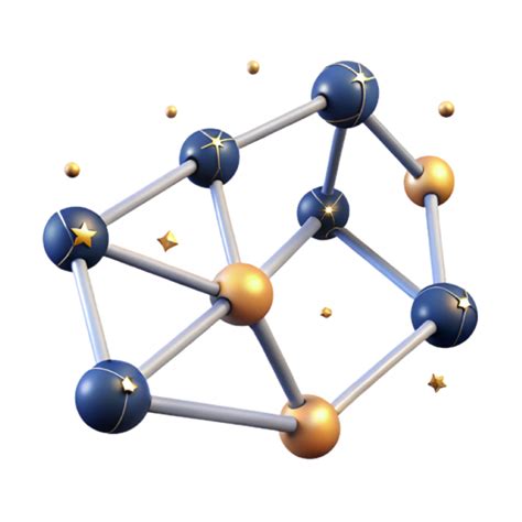 Abstract 3d Render Of Interconnected Spheres And Stars 55719915 Png