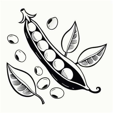 Runner Beans Vector Black And White Legume Beans Vector Set Premium