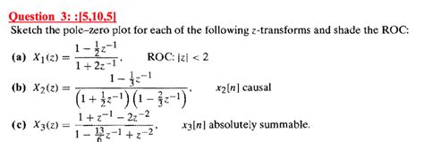 Solved Question Sketch The Pole Zero Plot For Chegg