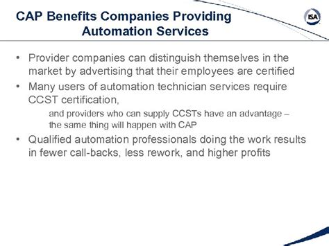 Isa Certified Automation Professional Cap Standards Certification Education