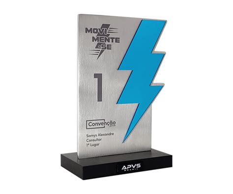 Troféu de raio de acrílico espelhado Anholeto