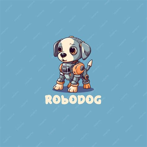 Cute Dibujos Animados Adorable Robot Perro Robot Perro Mascota Logo