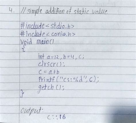 Addition Of Static Value In C Language
