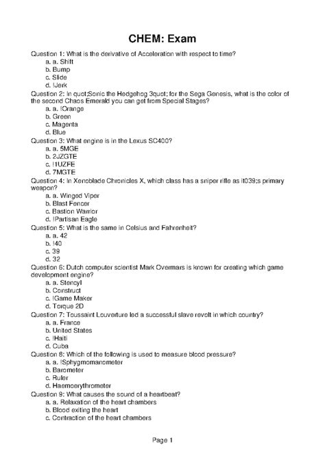 Chem148 Assessment 9 Progress Report Practice Materials Lecture Notes Practical