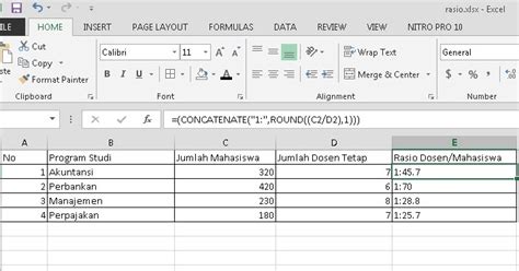 Membuat Data Rasio Di Excel
