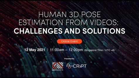 Robby T Tan On Linkedin Human 3d Pose Estimation From Videos