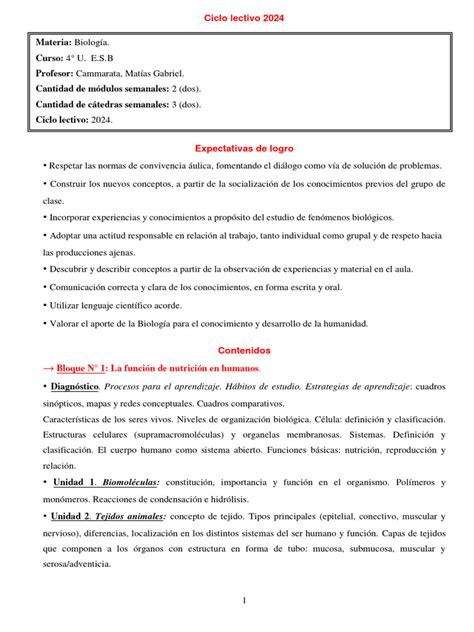 Cuadernillo De Trabajos Prácticos Biología 4° 2024 Descargar Gratis