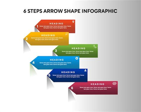 Premium Vector 6 Steps Arrow Shape Infographic