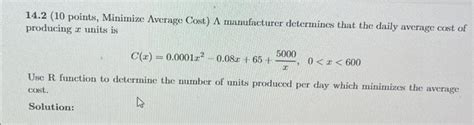 Solved 142 10 Points Minimize Average Cost Λ