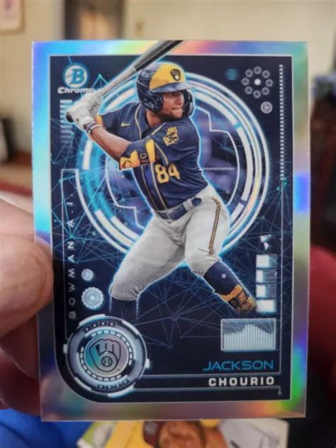 JACKSON CHOURIO Bowman Chrome AI réfracteur BAI Brewers recrue EUR PicClick FR