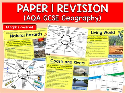 Paper 1 AQA GCSE Geography Revision Bundle Teaching Resources