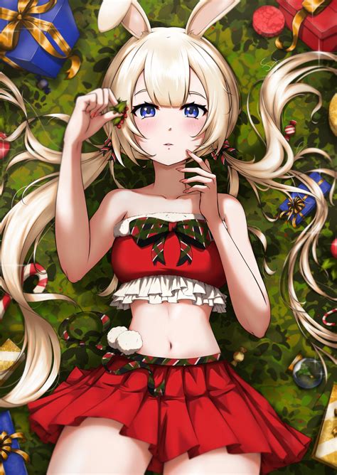 Rule 34 Blonde Hair Blue Eyes Bunny Ears Bunny Girl Christmas