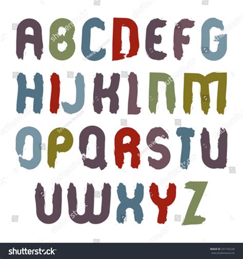 Vector Alphabet Capital Letters Set Handdrawn Stock Vector Royalty