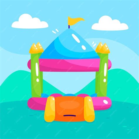 손으로 그린 바운스 하우스 그림 무료 벡터