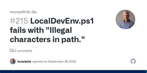 Localdevenvps1 Fails With Illegal Characters In Path · Issue 215