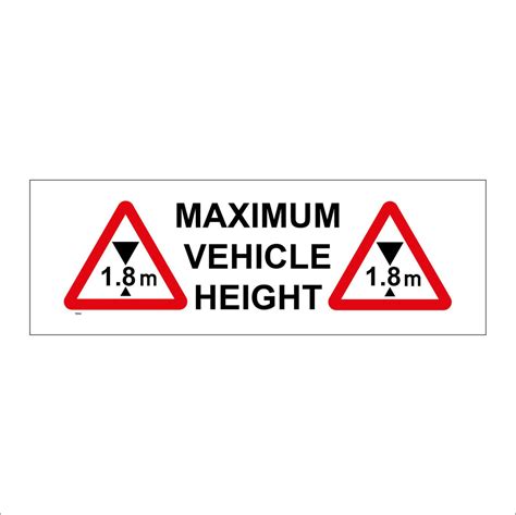 Maximum Vehicle Height Restriction 1 8m Pwdirect