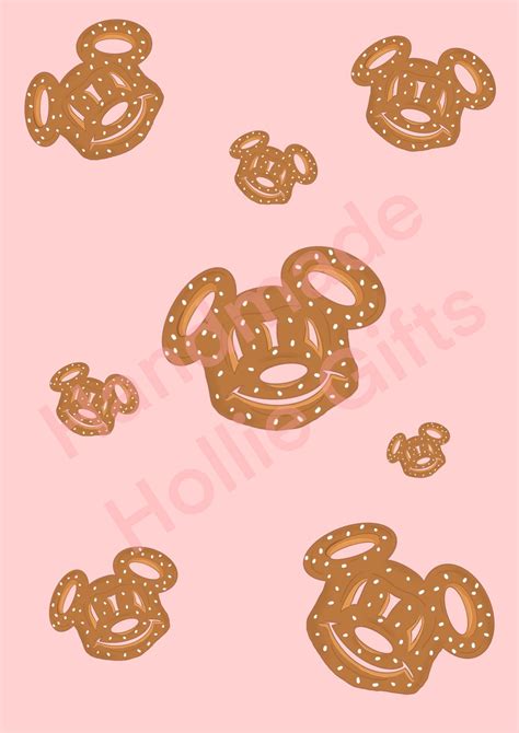Mickey Pretzel Digital Prints Phone Wallpapers Digital Files Only Etsy